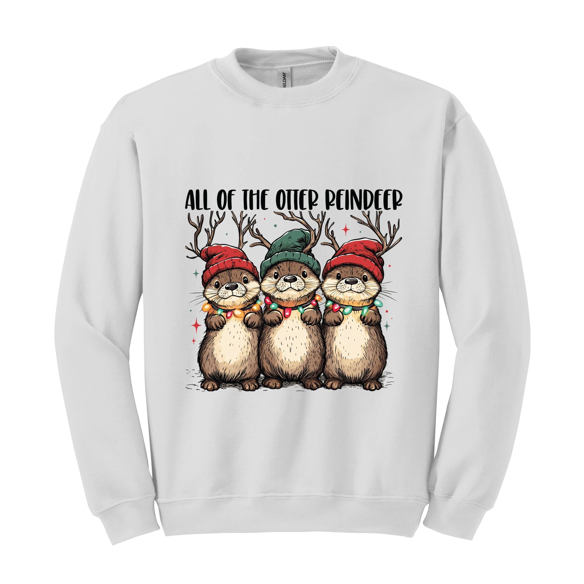 All Of The Otter Reindeer Sweatshirt, Otter Lover Sweater, Xmas Animal ...