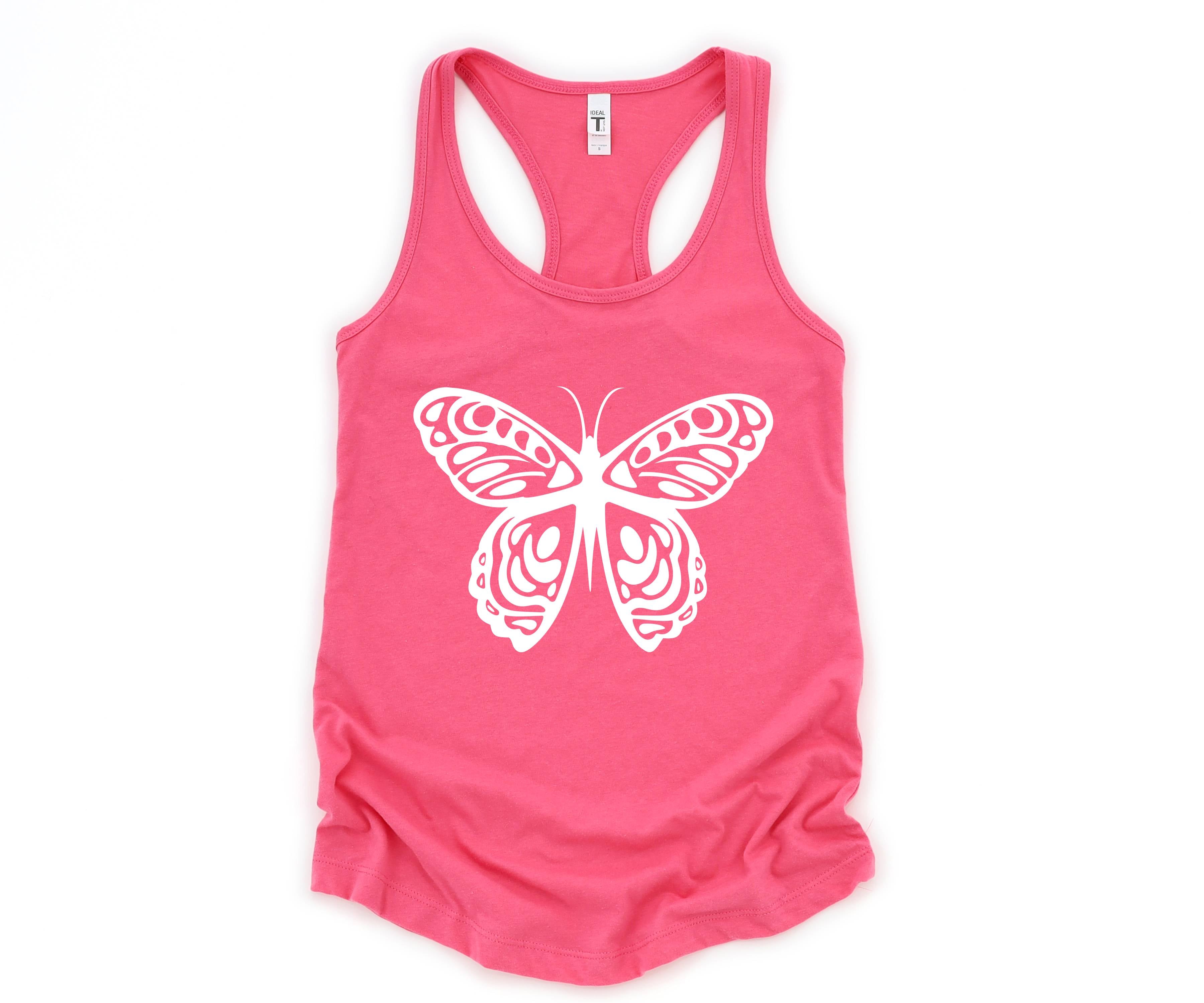 Butterfly Tank Top, Doodled Butterfly Tank Top, Insect Tank Top ...