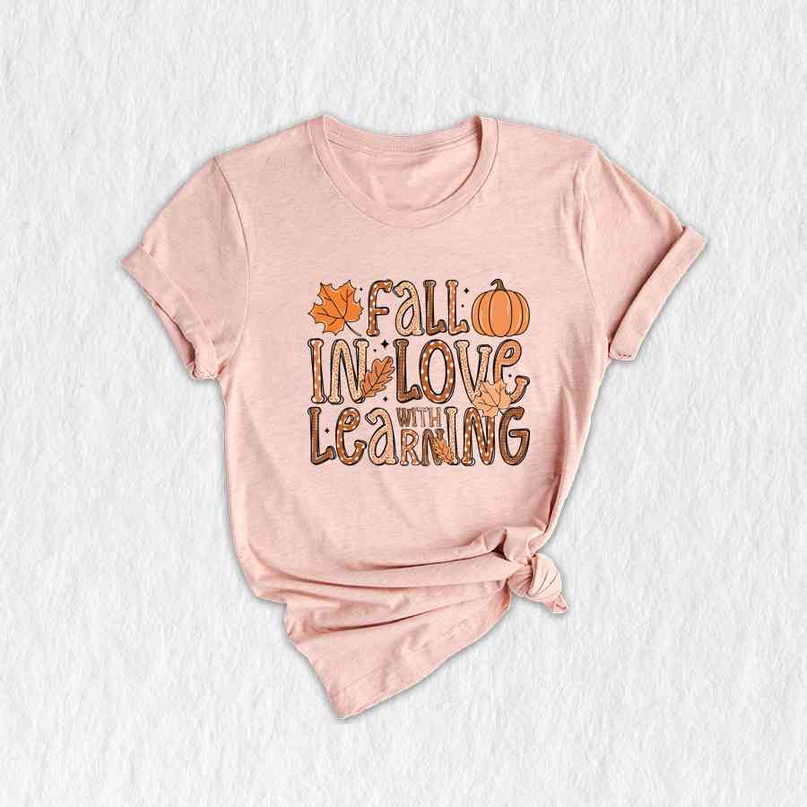Fall In Love With Learning Shirt, Fall Shirt, Pumpkin Shirt, Autumn ...