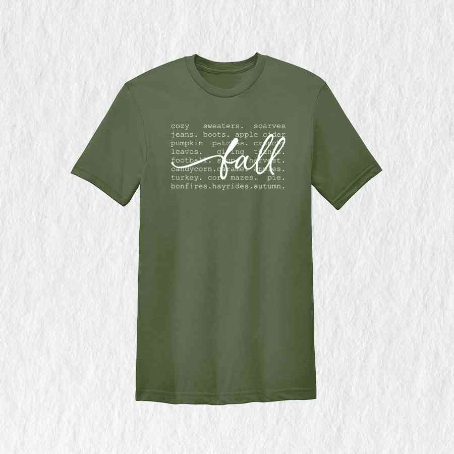 Fall Words Shirt, Fall Shirt, Autumn Shirt, Hello Fall Shirt ...