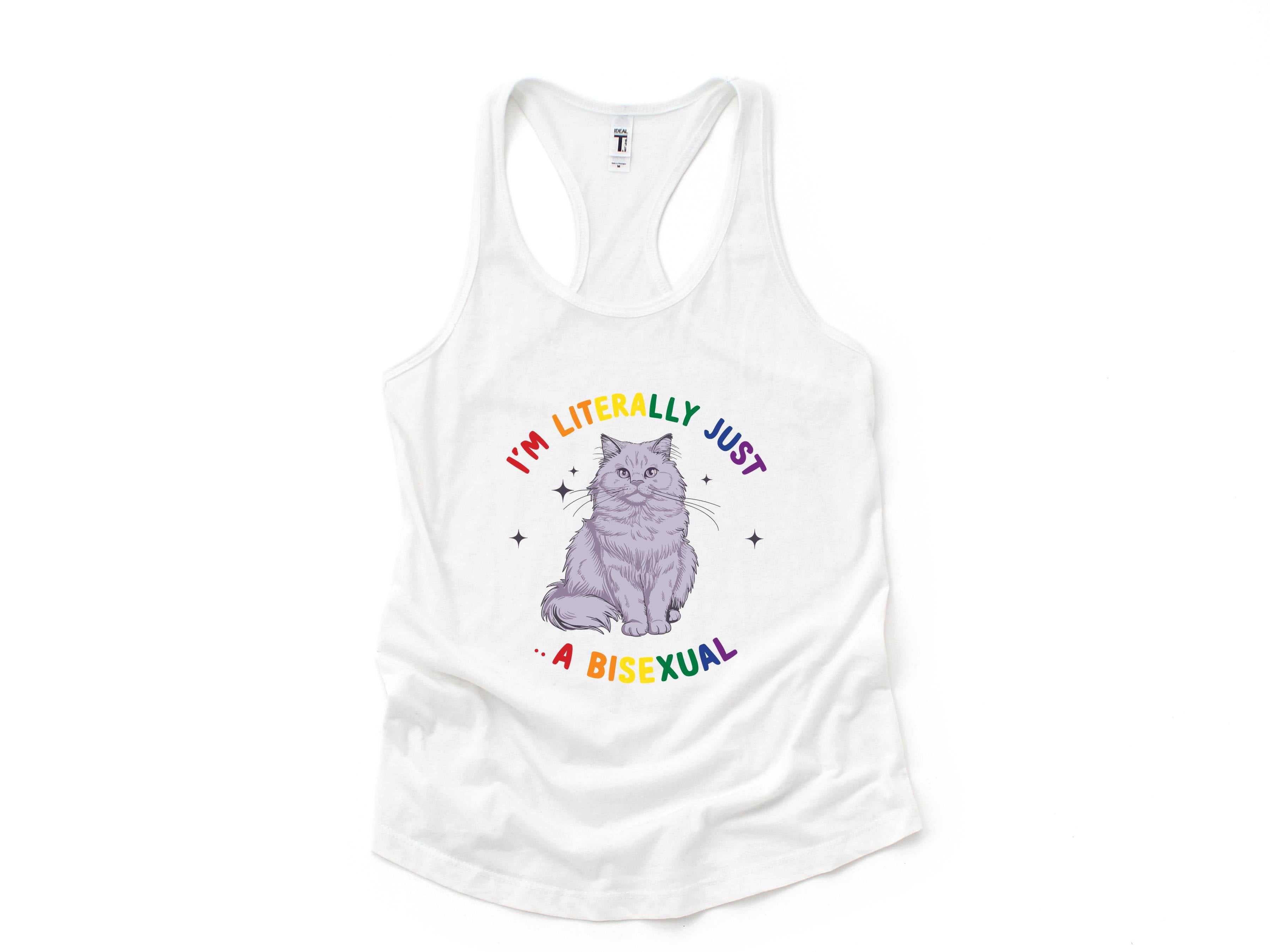 Funny I'm literally just a bisexual Queer Tank, Bi pride Tank, Bisexual ...