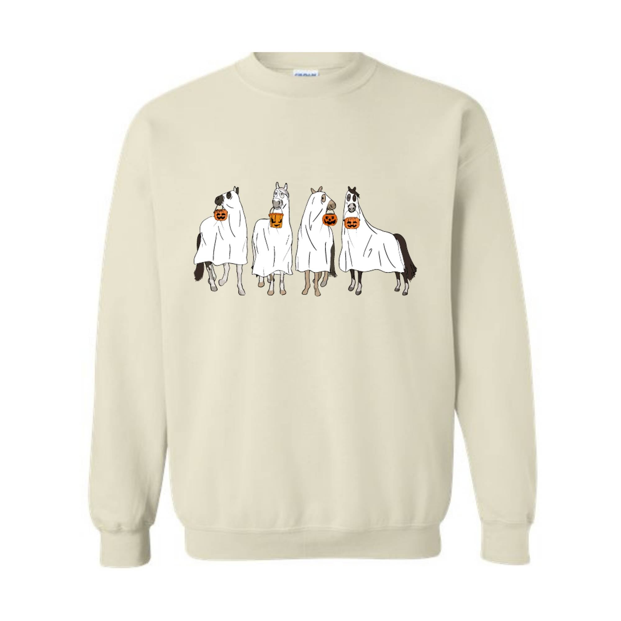Halloween Horse Ghost Sweatshirt, Cowboy Western Halloween Sweatshirt ...