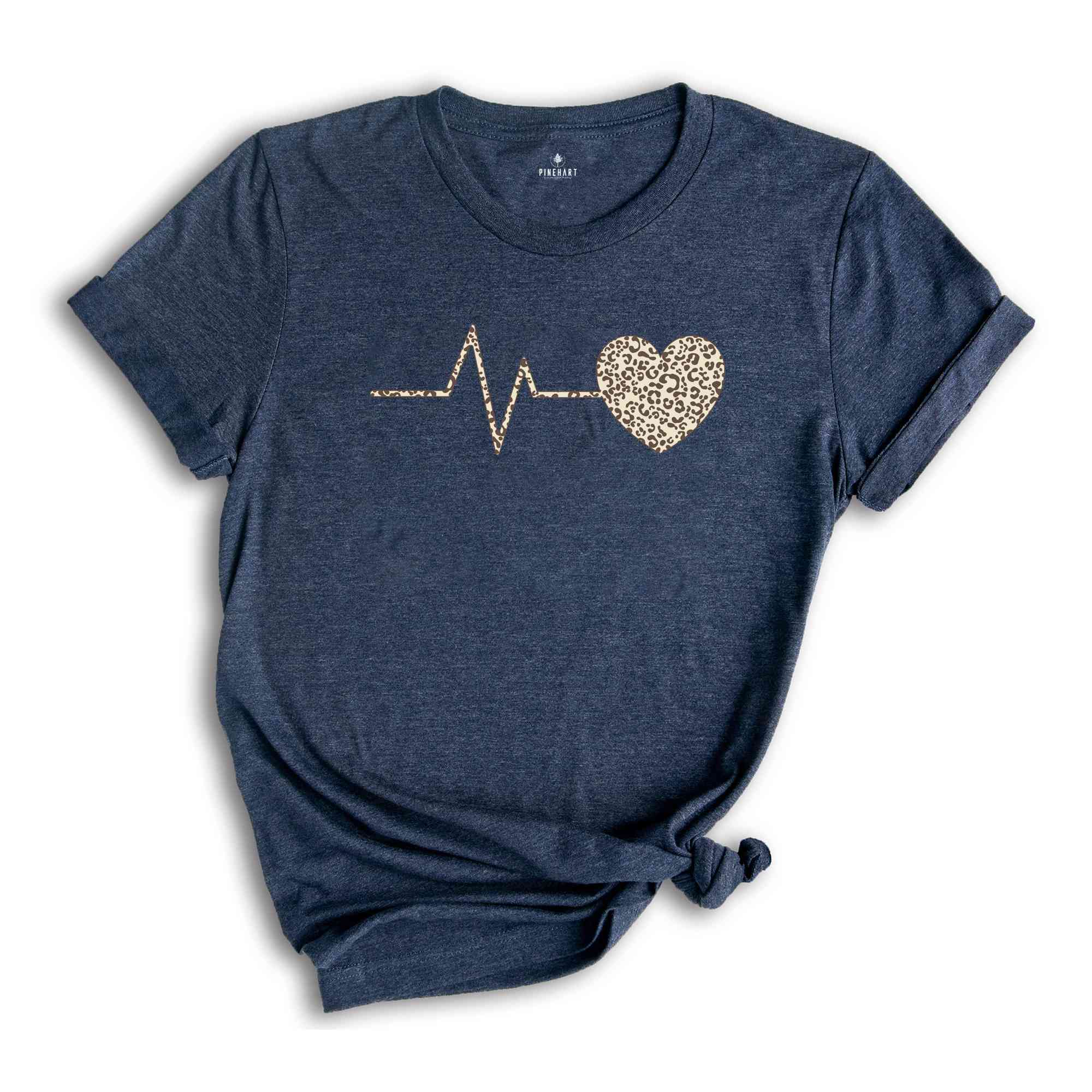 Leopard Heartbeat Shirt, Pulse Shirt, Nurse Shirt, Health Care Shirt ...