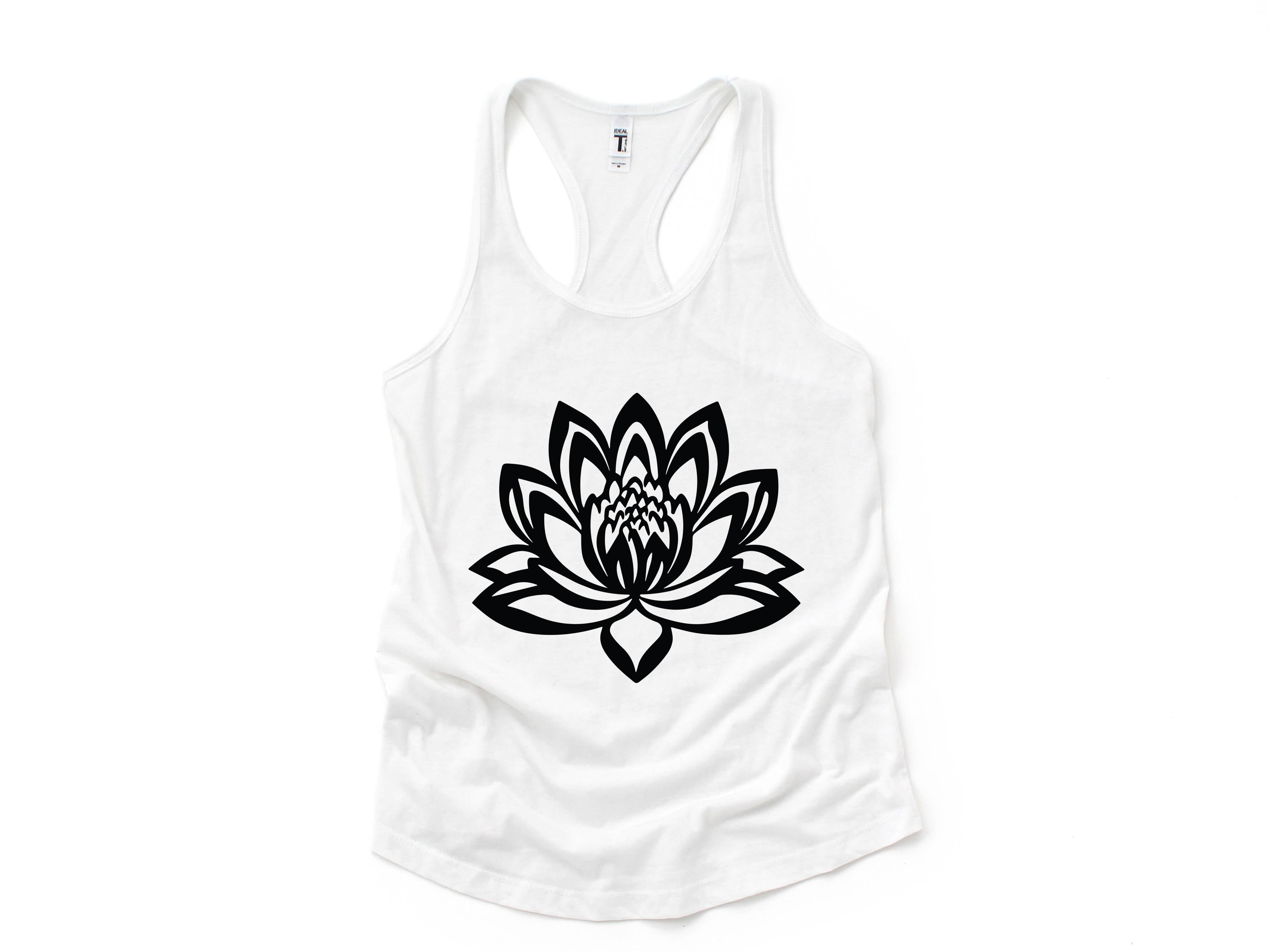 Lotus Tank Top, Fitness Tank Top, Yoga Tank Top, Flower Shirt ...
