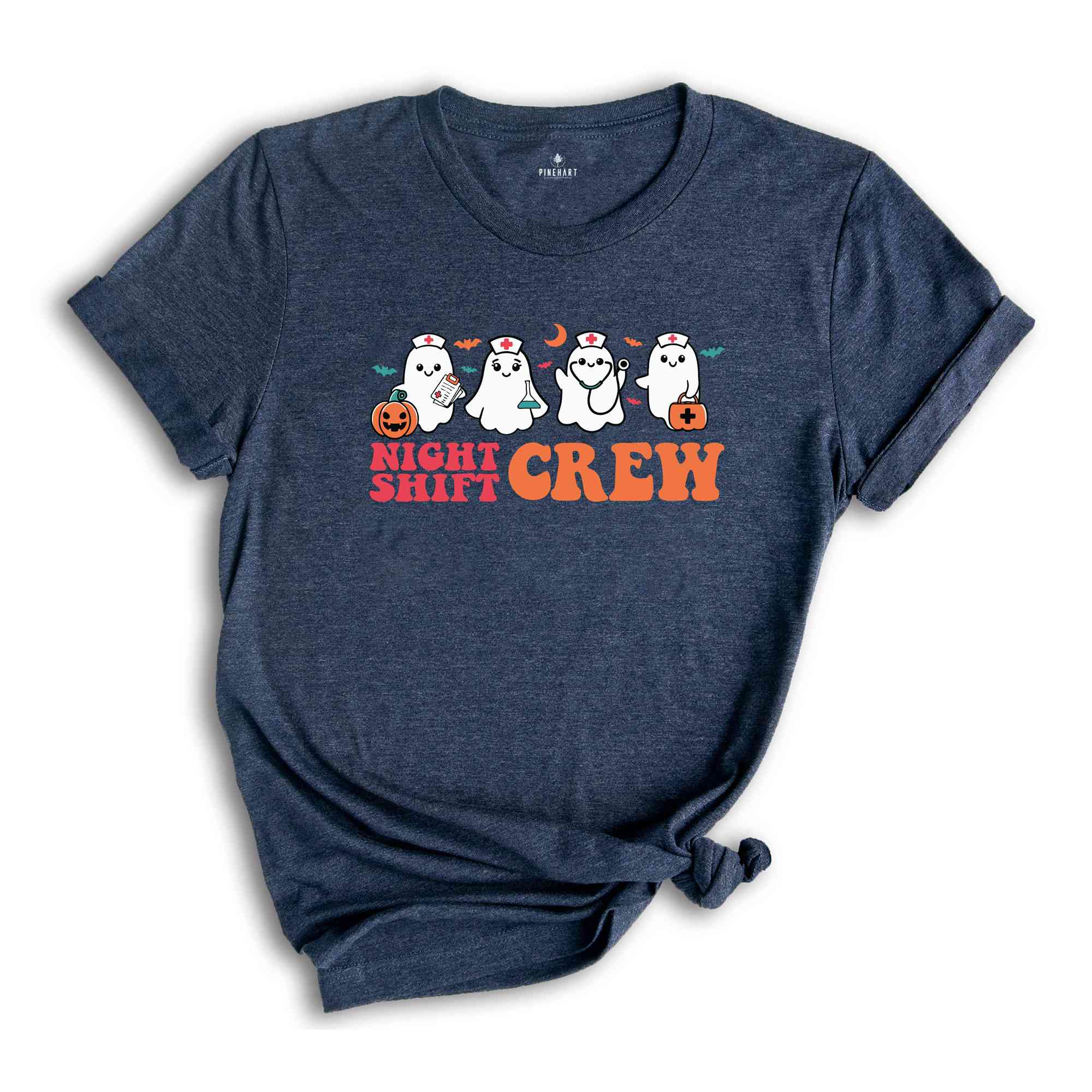 Night Shift Crew T-Shirt, Halloween Nurse Tee, Retro Spooky Nurse Shirt ...