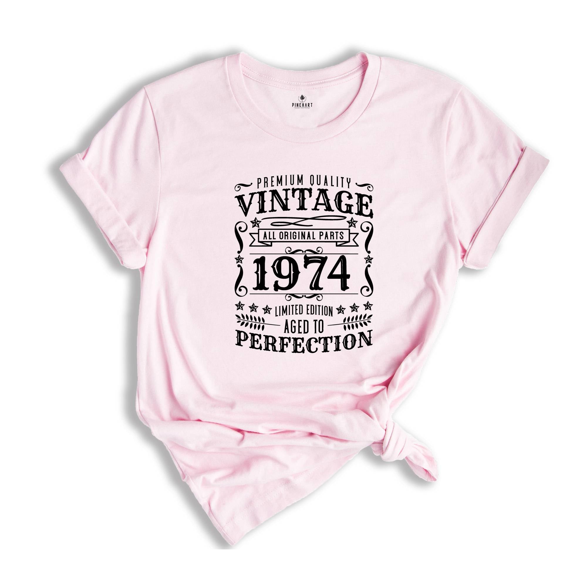 Vintage 1974 Aged To Perfection Shirt, 50th Birthday Tee, Born in 1974 ...