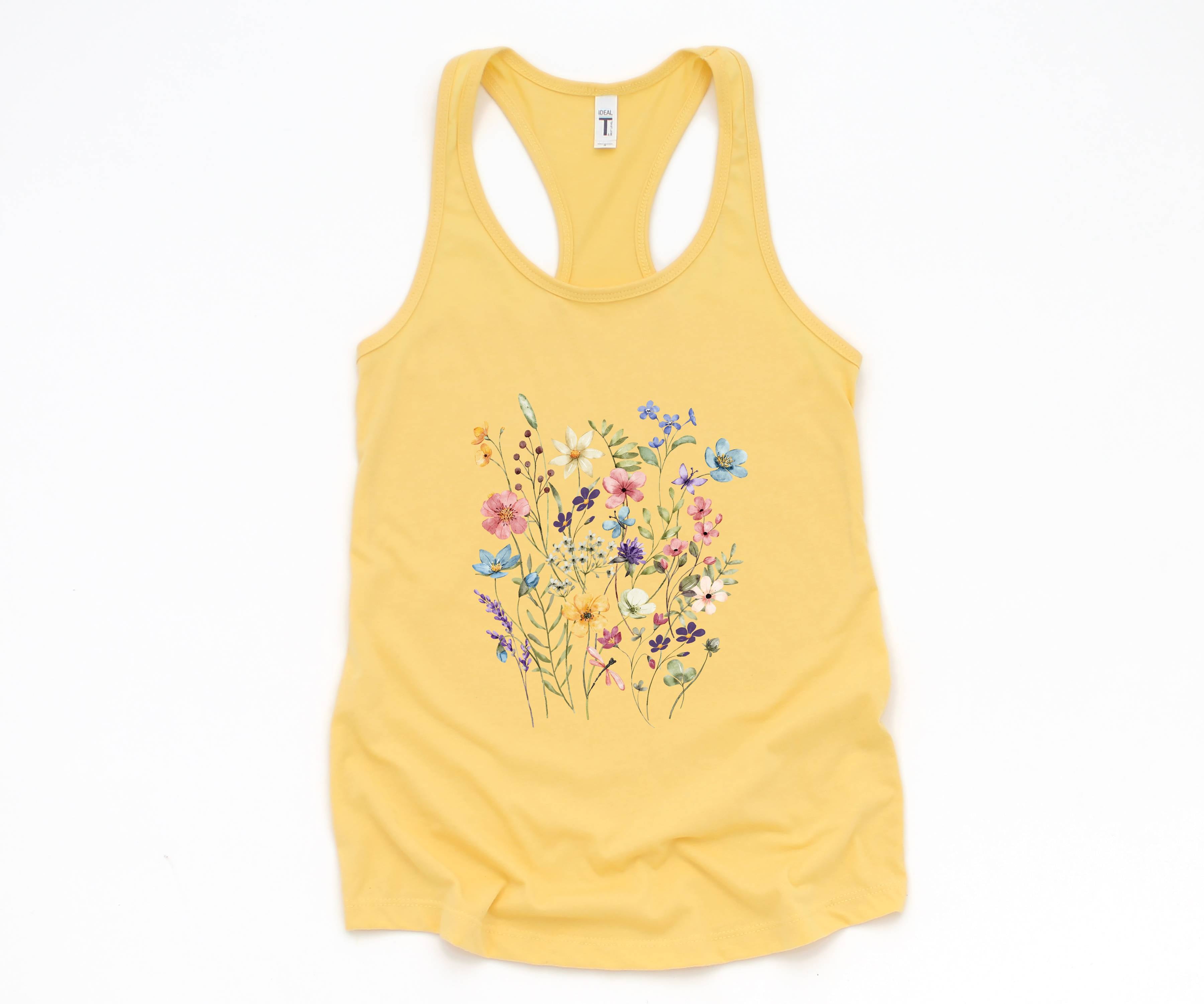 Vintage Flowers Tank Top, Boho Shirt, Botanical Floral Tank ...